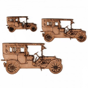 Wood Vintage Car Shape 3 for altered art and craft projects